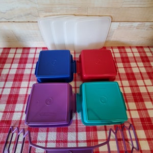 Tupperware Stackable Square Aways With Carrier Handle Tupperware Picnic ...