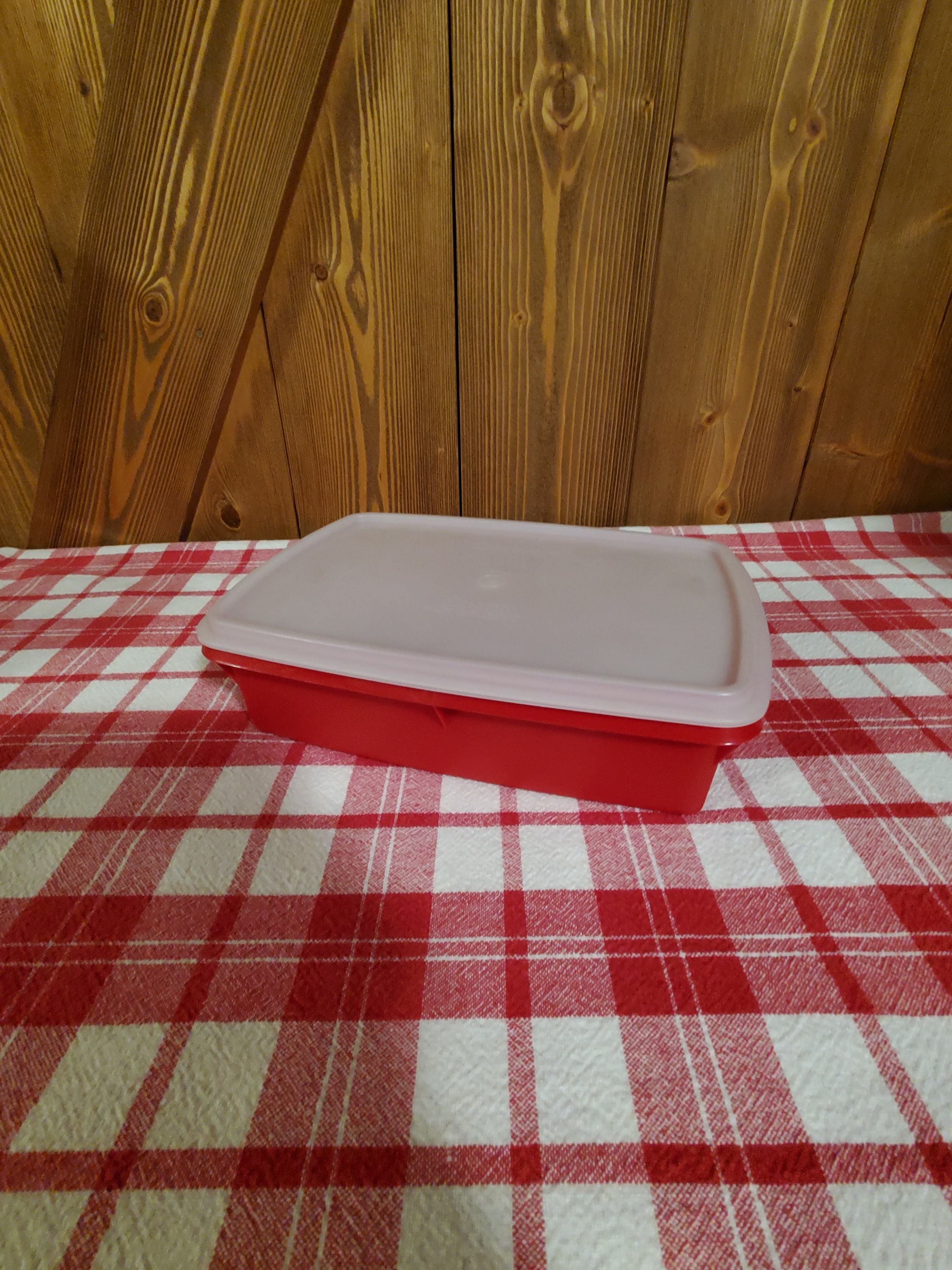 Vintage Red Tupperware Craft Box - Etsy