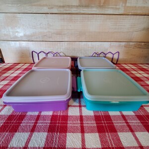 Tupperware Stackable Square Aways With Carrier Handle Tupperware Picnic ...