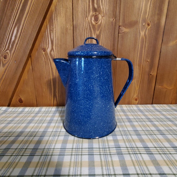 Blue Enamelware Coffee Pot - Etsy
