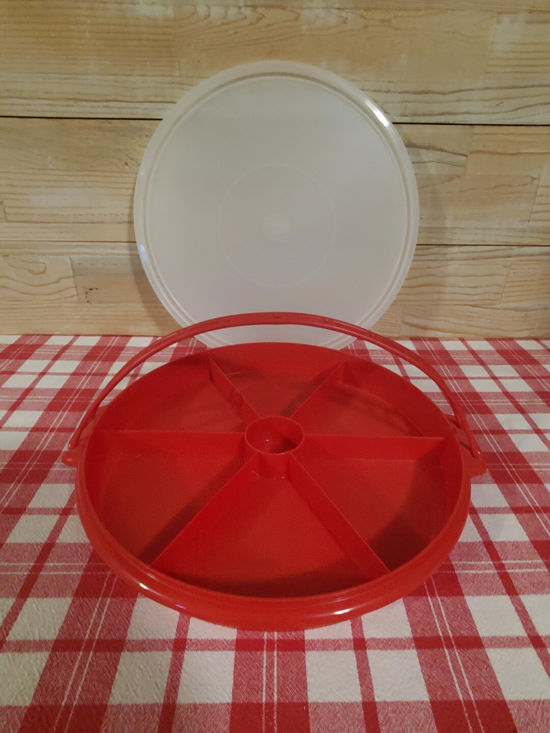 Red Vintage Tupperware Party Susan - 405-1 - Tupperware Party Platter ...