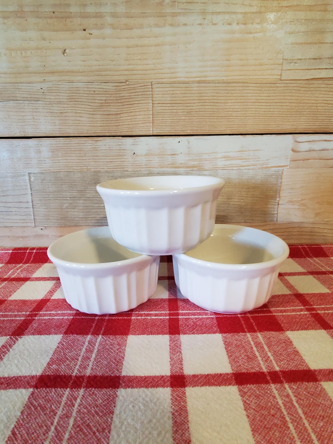 SET of 3 Small Corning Ware French White Ramekins 4 Ounce Size - Etsy