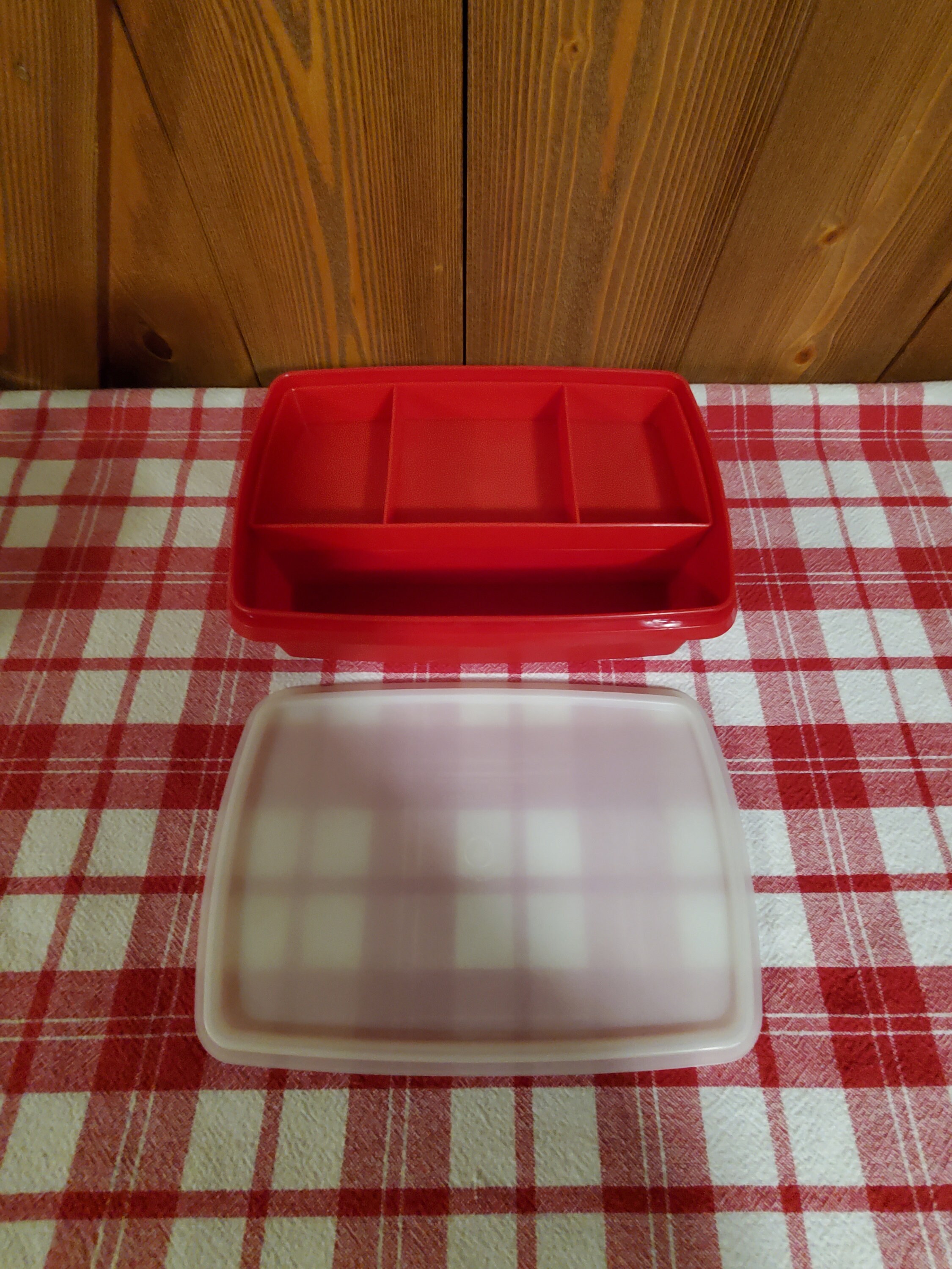 Vintage Red Tupperware Craft Box - Etsy