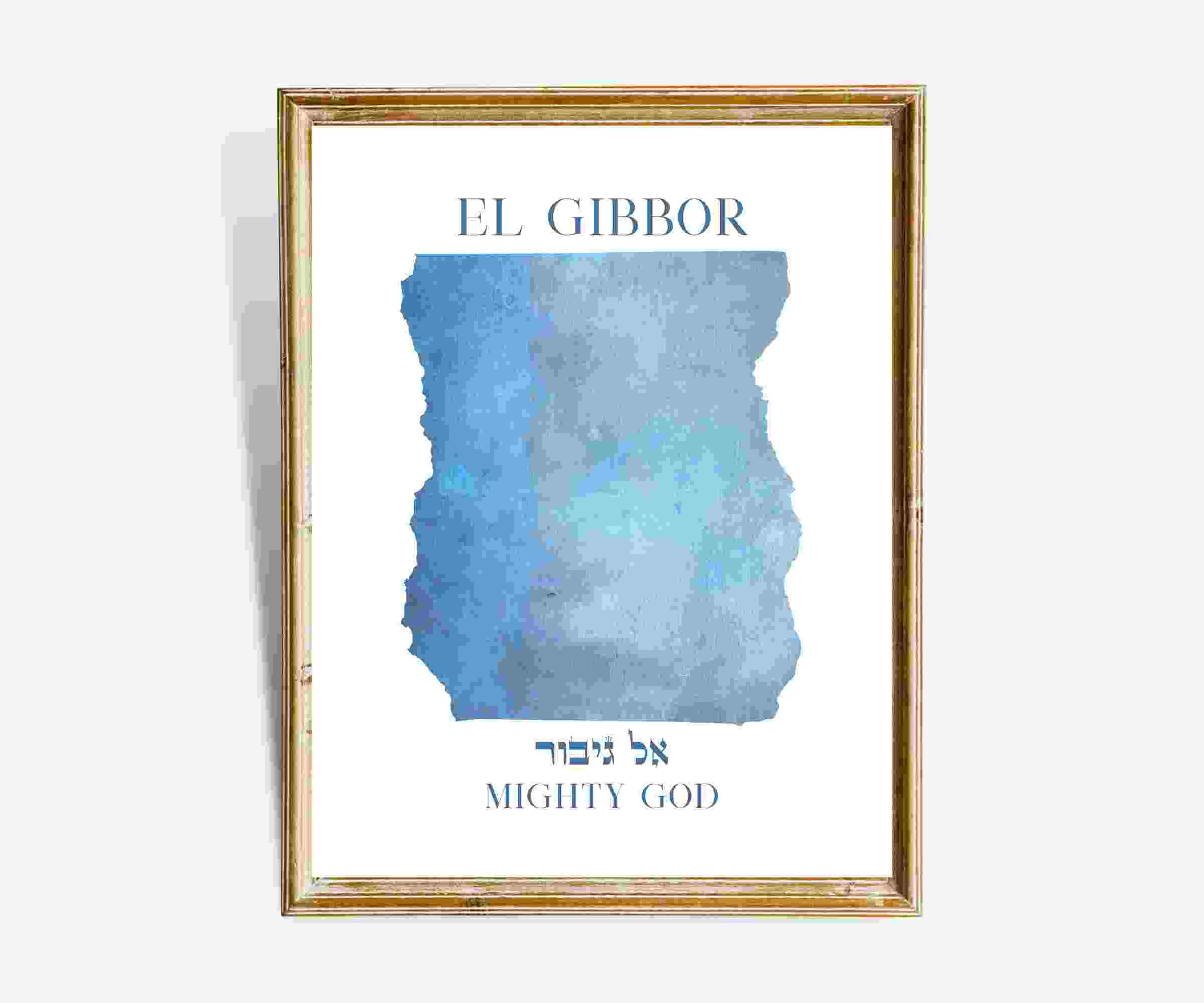 El Gibbor, Hebrew Name of God, Printable, Download, Jewish, 3:4 Ratio ...