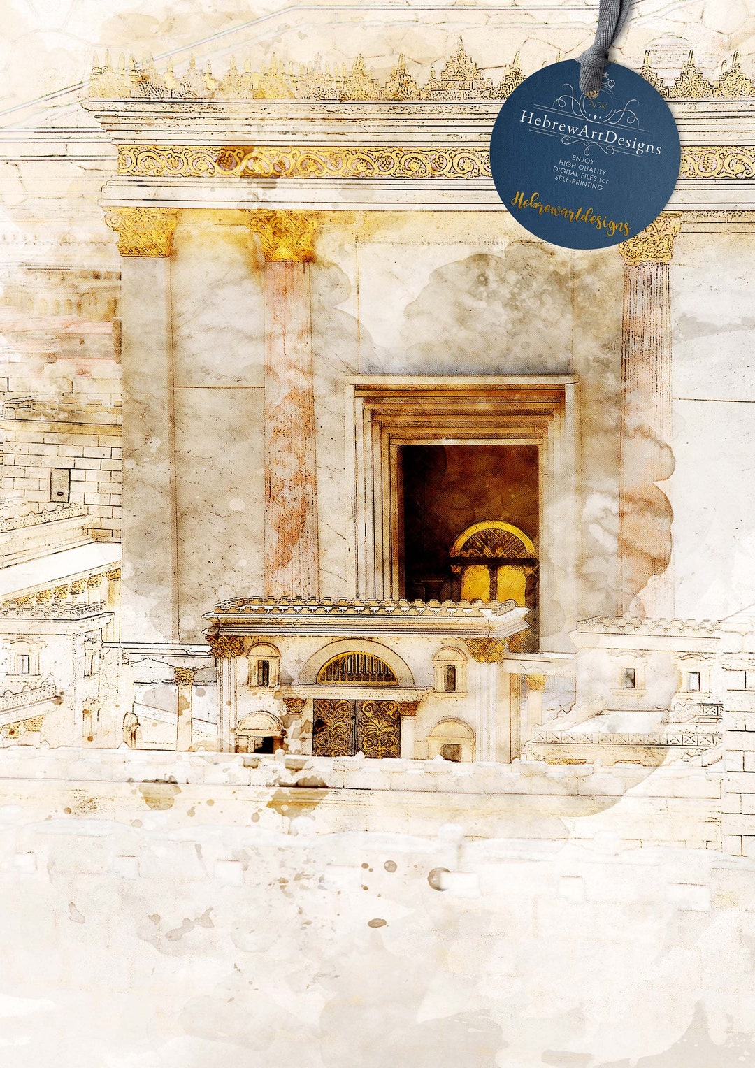 Jerusalem Temple Sketch Print: Jewish Judaica Art (A4 JPG) - Etsy