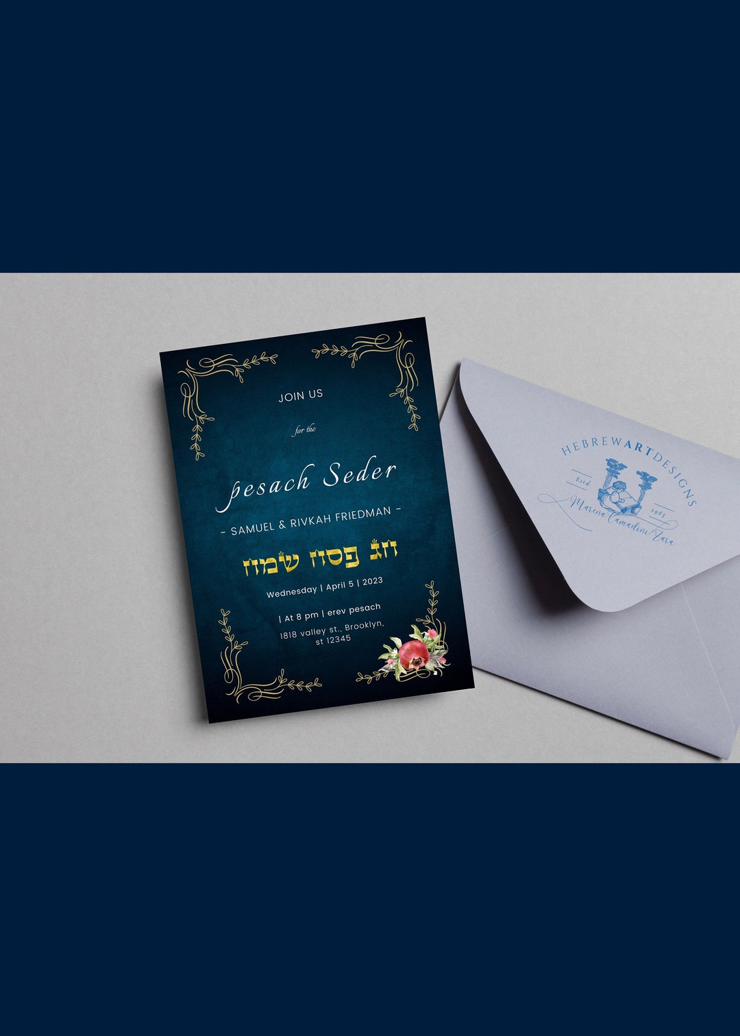 Passover Pesach Seder Invitation, 5x7",passah,fully Editable in Canva ...
