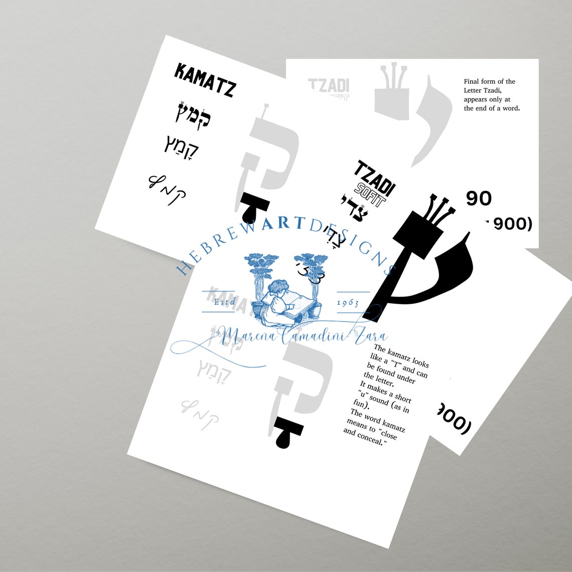 Hebrew Alphabet Flashcards Hebrew Alefbet Alephbet Jewish Download PDF ...