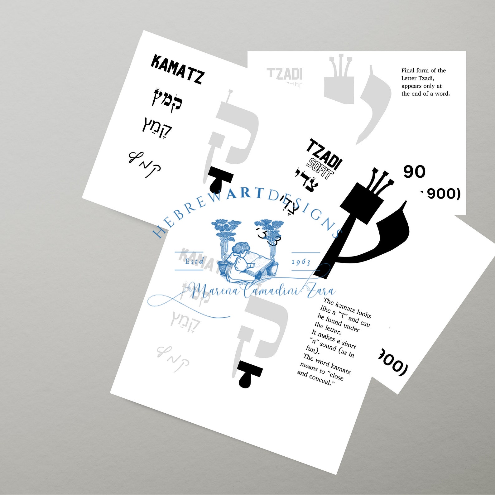 Hebrew Alphabet Flashcards Hebrew Alefbet Alephbet Jewish Download PDF ...