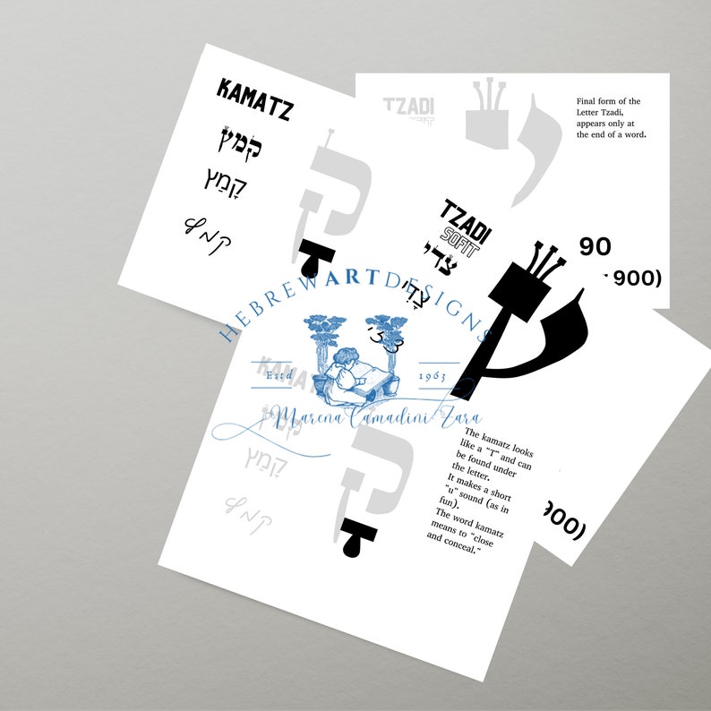 Hebrew Alphabet Flashcards Hebrew Alefbet Alephbet Jewish Download PDF ...