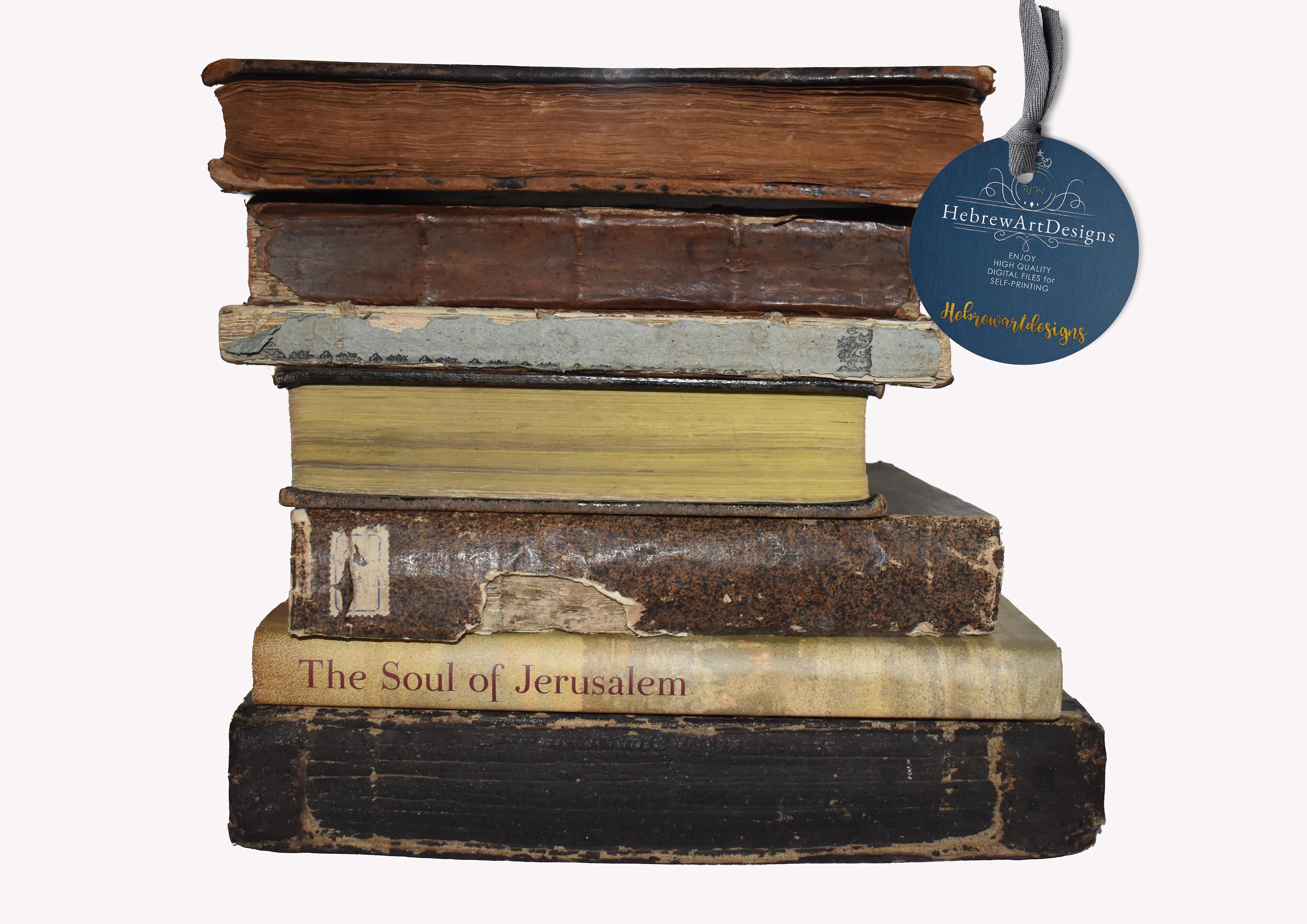Vintage Jewish Books Stack, Transparent File, Png,soul of Jerusalem ...