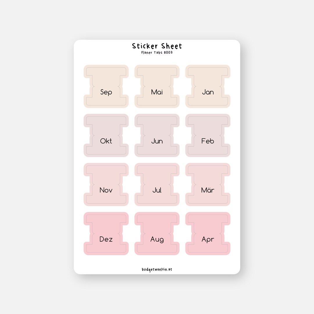 Sticker Sheet Planer Tabs Pastell A5 - Etsy Portugal