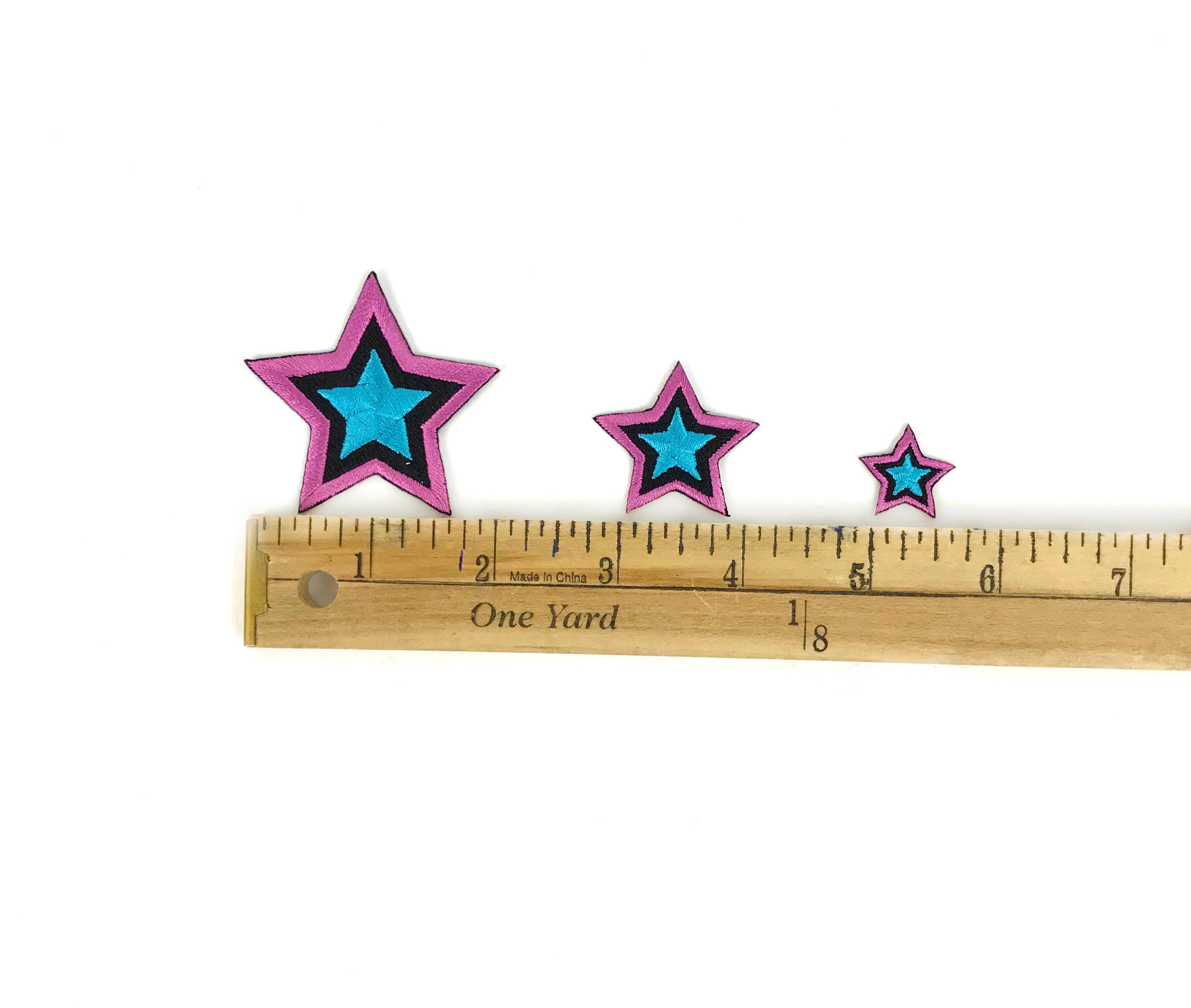 3 Tri Color Star Iron on Patches - Etsy UK