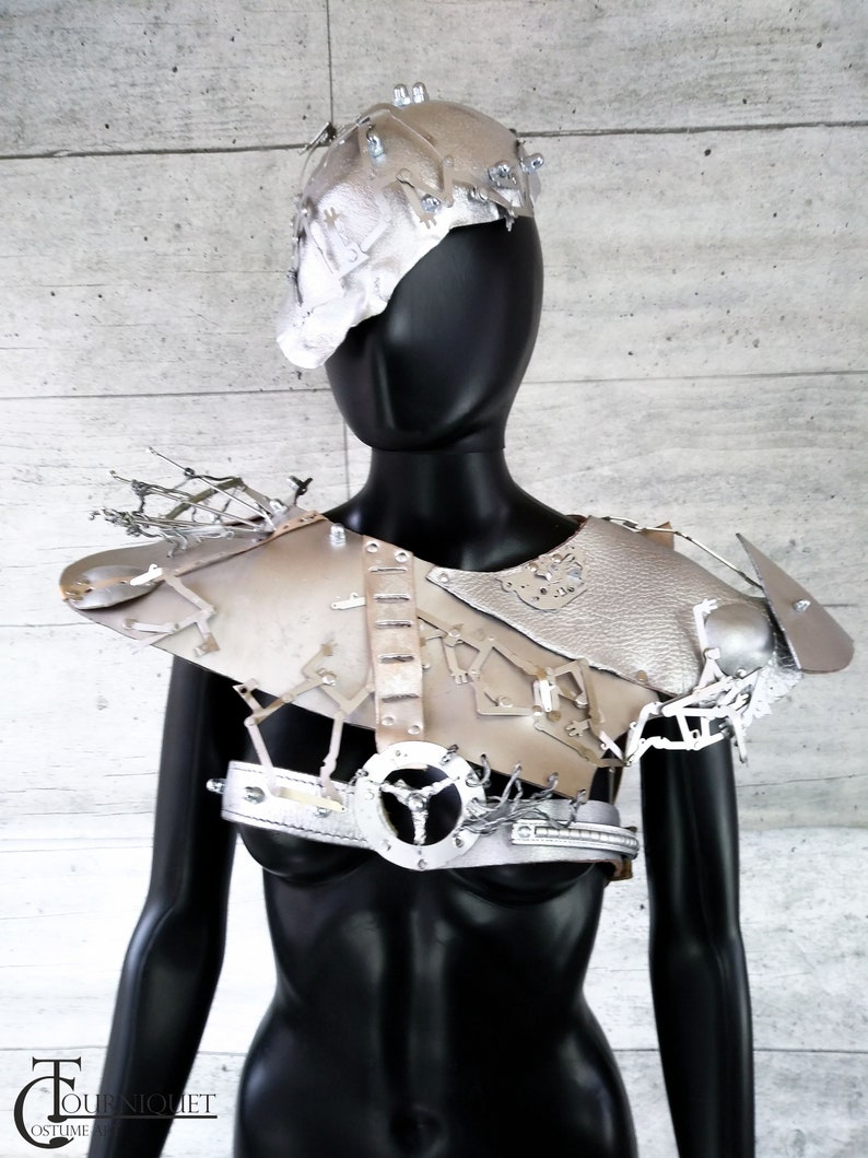Cyborg Mask Cyberpunk Pastapocalyptic Roboter Collar Silver - Etsy