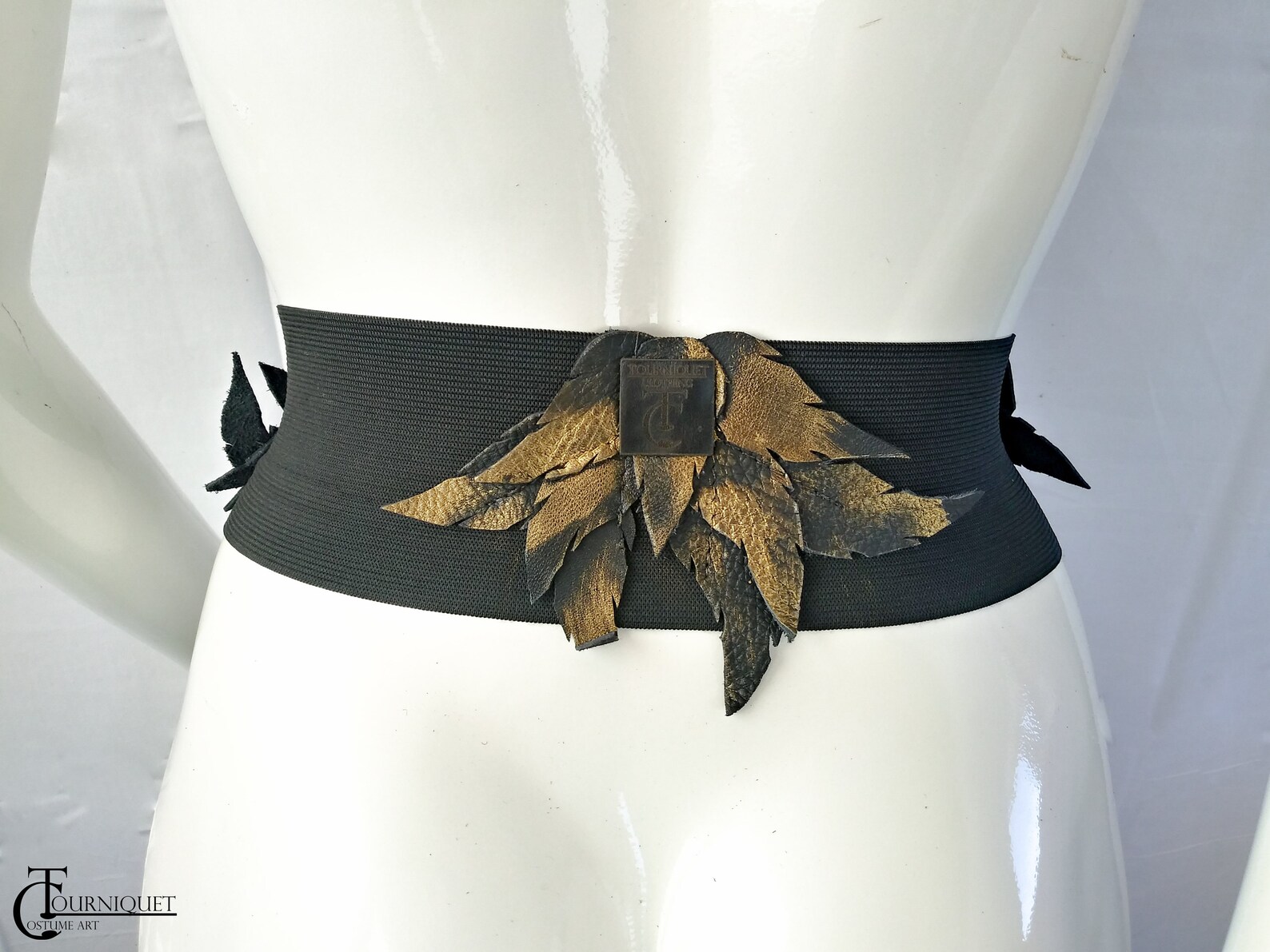 Belt Feathers Bodice Waist Belt Leather Black Gold Silver Fairy - Etsy