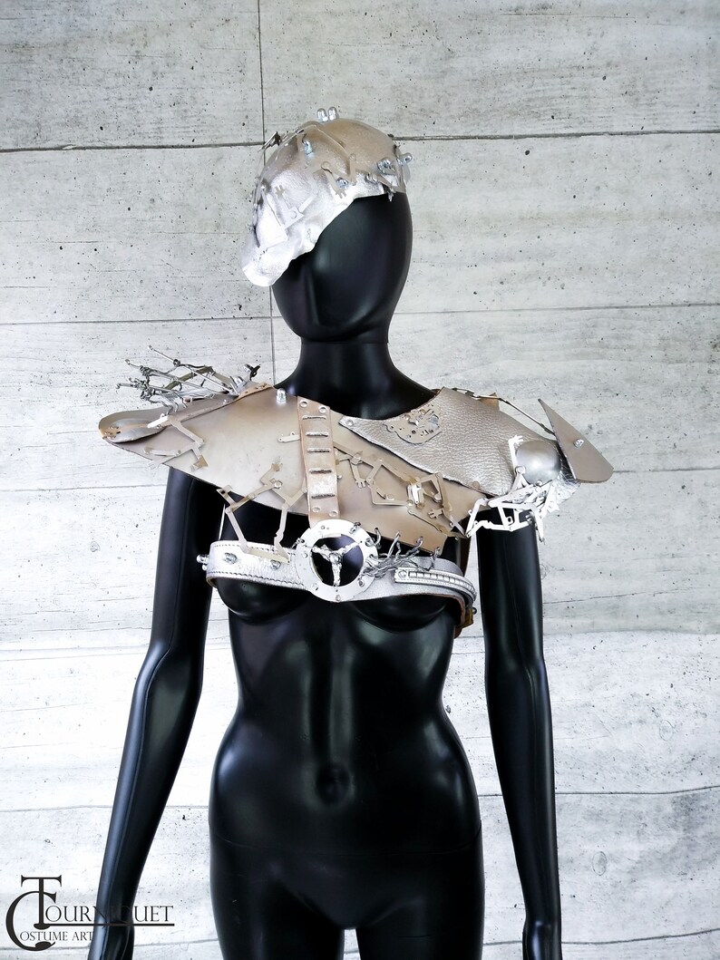 Cyborg Mask Cyberpunk Pastapocalyptic Roboter Collar Silver - Etsy