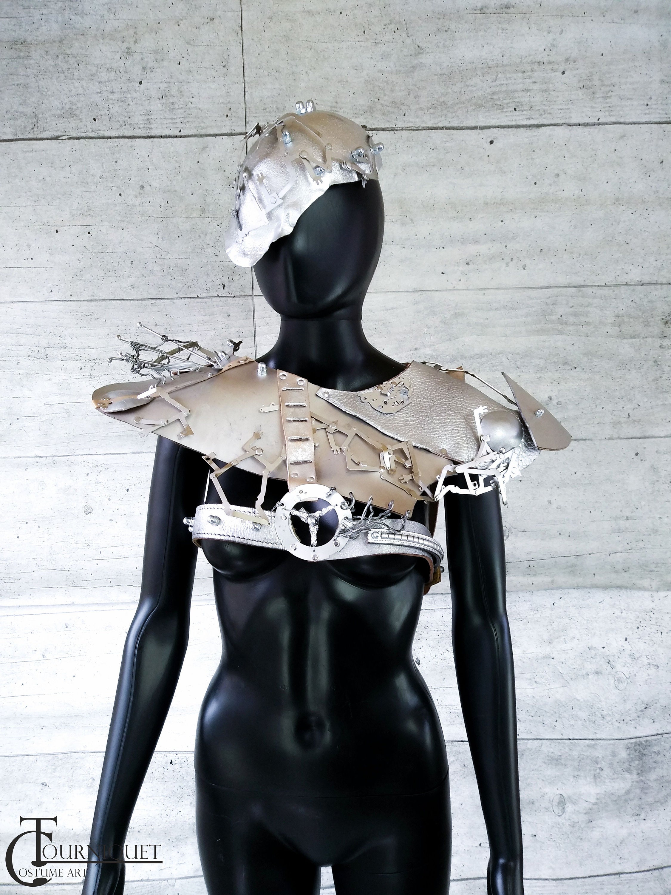 Cyborg Mask Cyberpunk Pastapocalyptic Roboter Collar Silver - Etsy