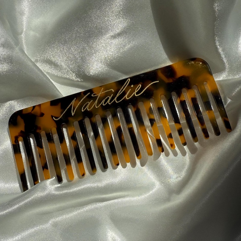Monogramed Tortoise Comb - Etsy