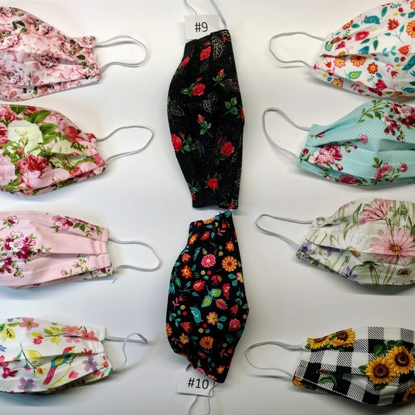 Floral Face Mask - Etsy