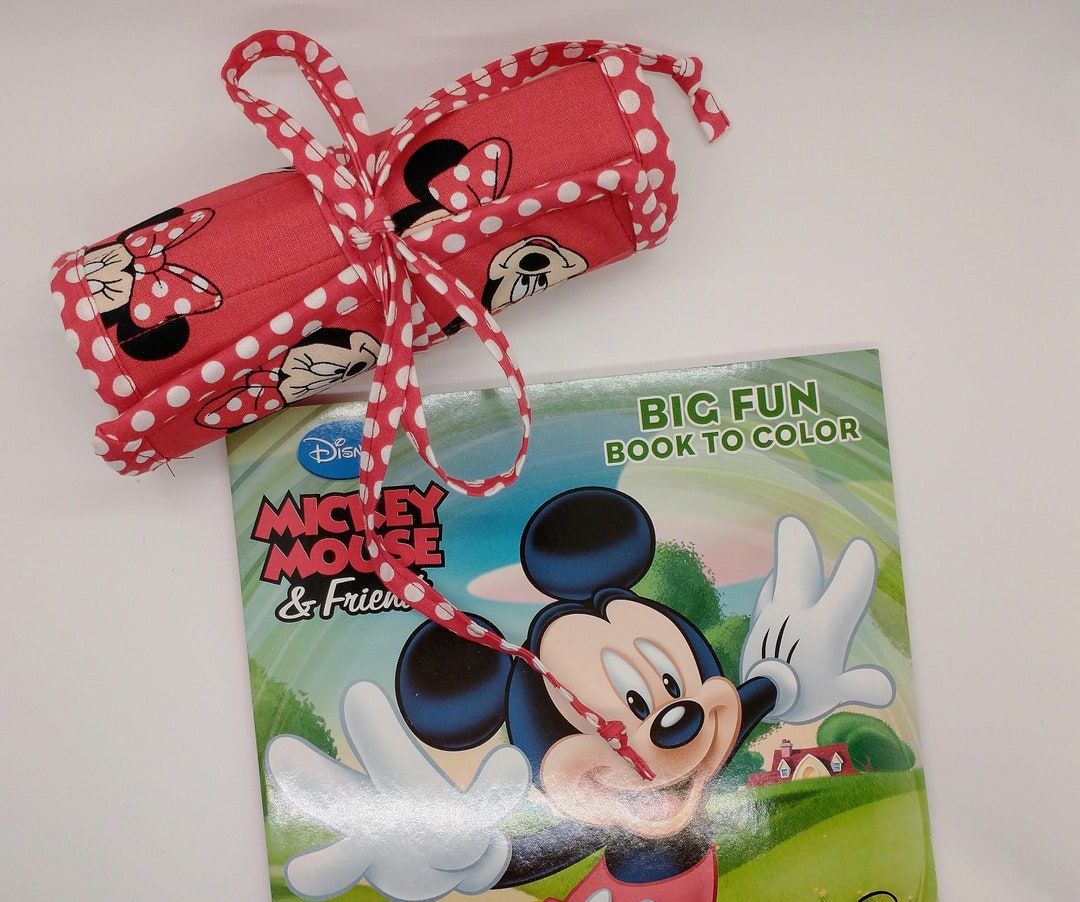 Beautiful Handmade Disney Mini Mouse Crayon Roll, Complete With Crayons ...