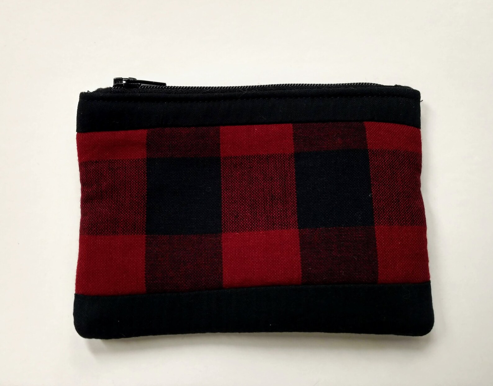 Handmade Buffalo Plaid Coin Purse With Zipper, Buffalo Check 100% ...