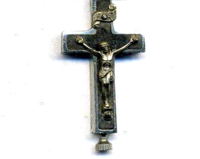 Crucifix Roman Catacombs Italy Wood Black Earth Relic Cross Opener ...