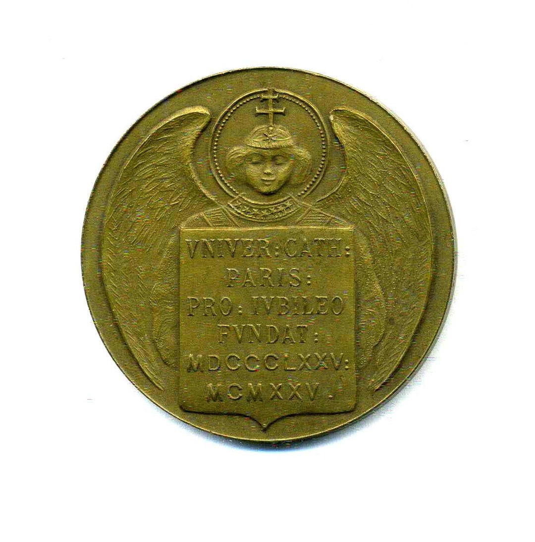 Rare Large Bronze Medal Sigillum Catholic University of Paris C1920 AJ ...