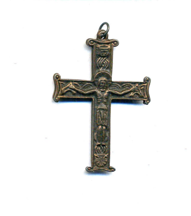 Antique Copper Crucifix Holy Christ Pendant Pectoral Cross Jesus Christ ...