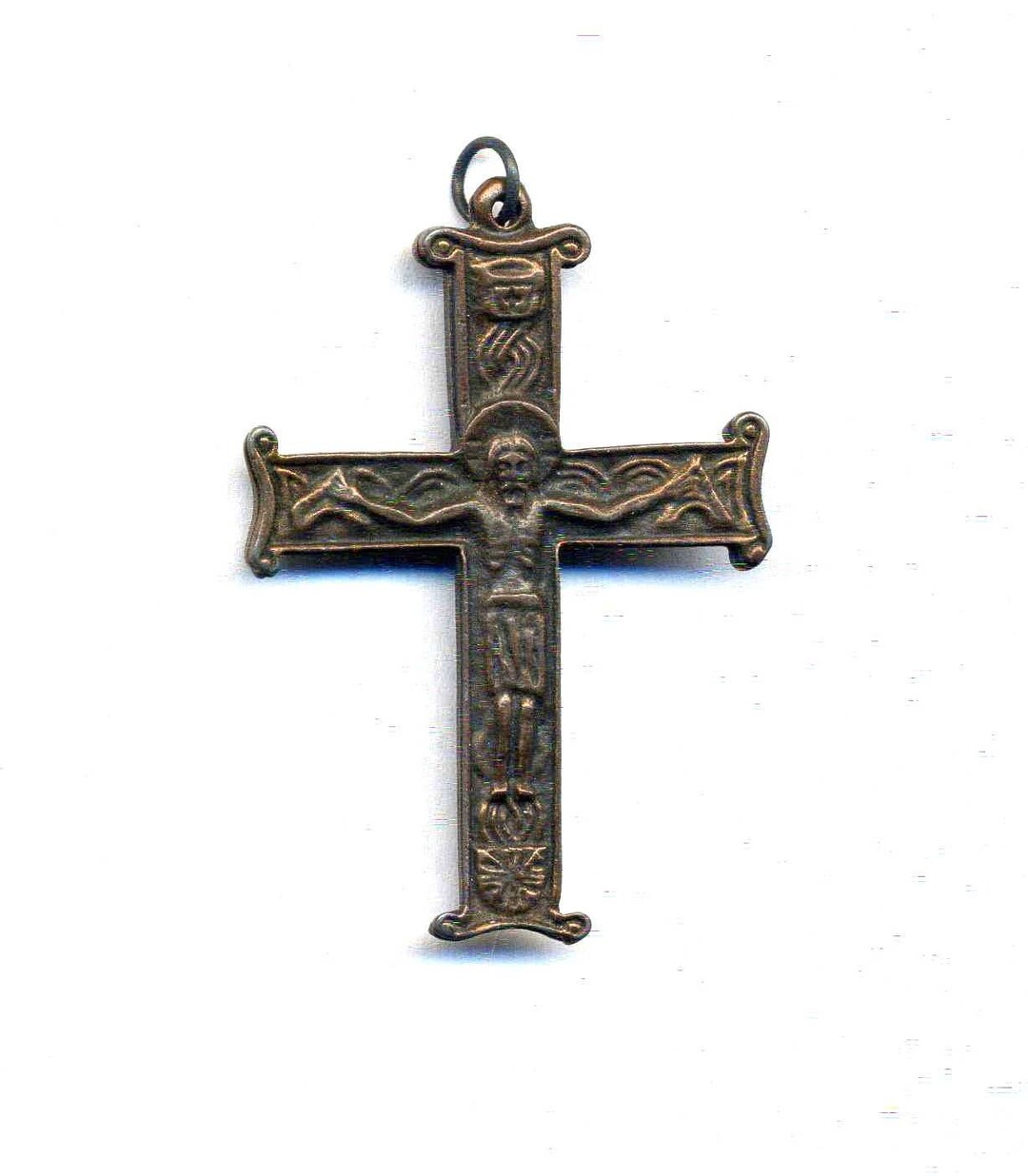 Antique Copper Crucifix Holy Christ Pendant Pectoral Cross Jesus Christ ...