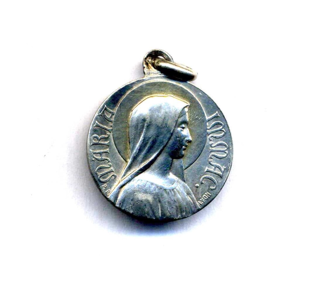 Religion Holy Maria Immac. Vintage Sterling Silver Medal - Etsy