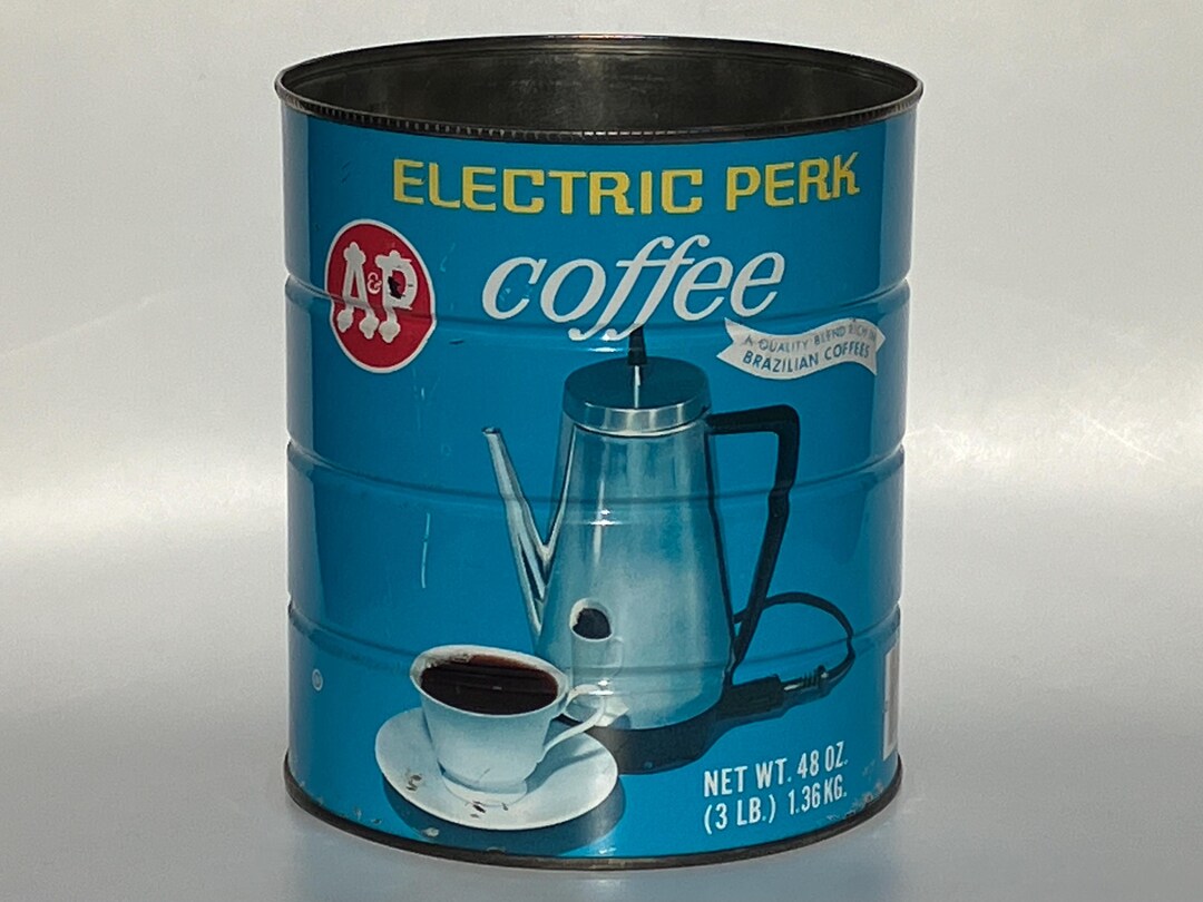 Vintage A & P Electric Perk Coffee Can With Percolator and Coffee Cup ...