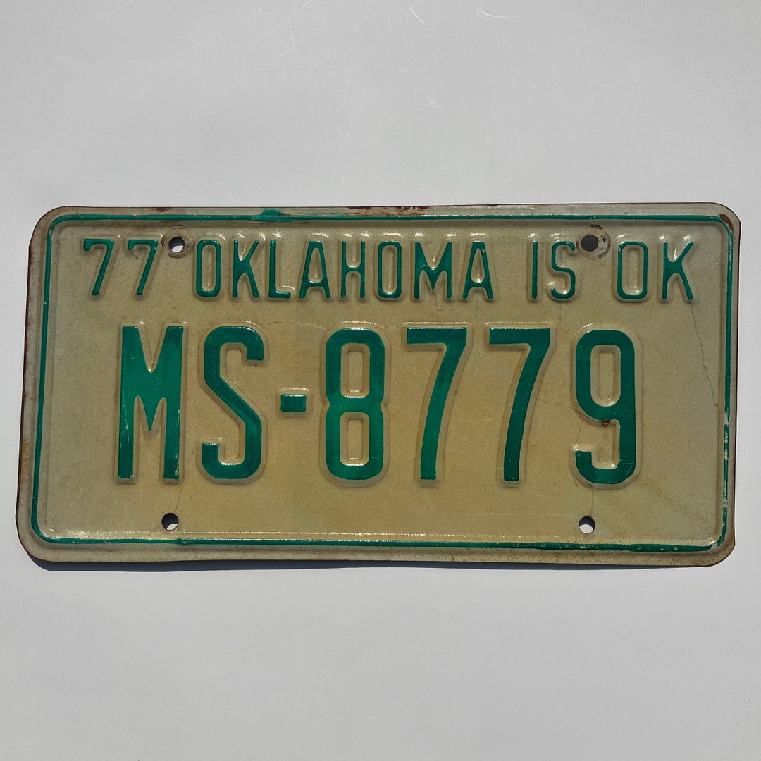 Original 1977 Oklahoma is OK Metal License Plate Car Tag MS-8779 for ...