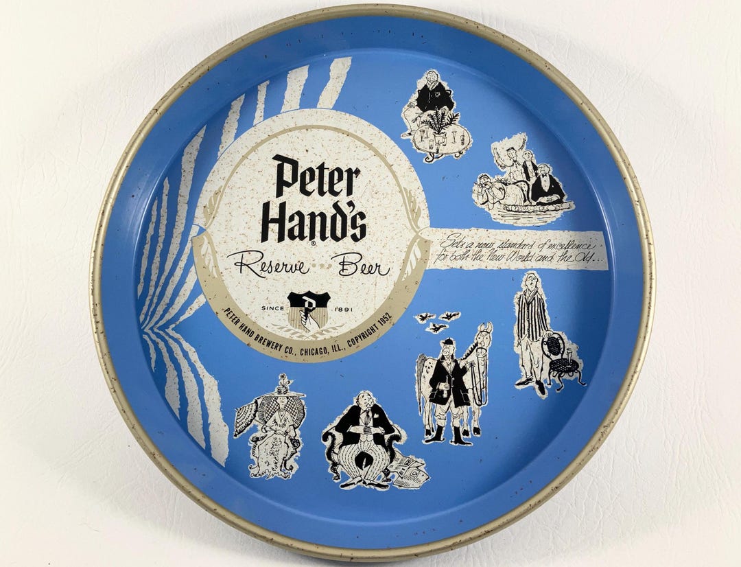 1950's Peter Hand Beer Tray With Mid Century Graphics Vintage 12" Peter ...