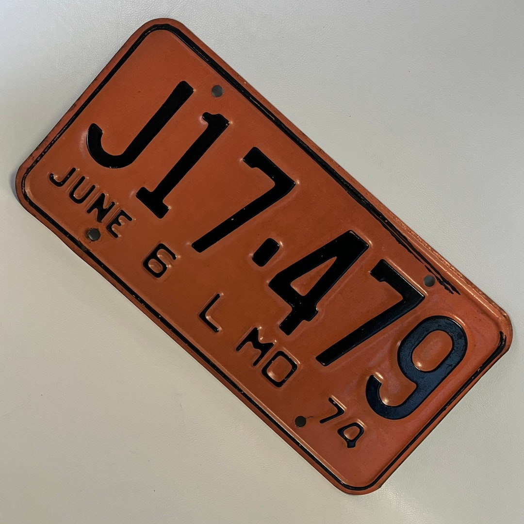 Original 1974 Missouri Metal License Plate Dated June 6 for Garage Shop ...