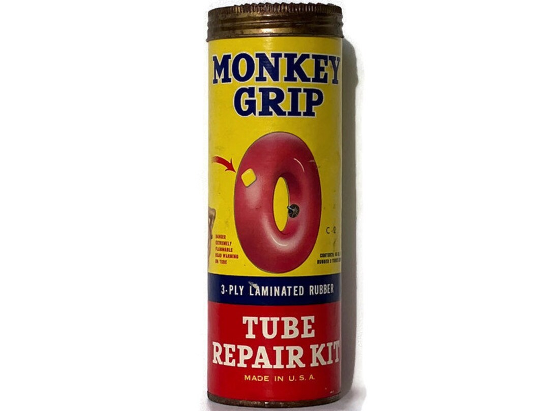 1950's Monkey Grip Tin With Bright Graphics & Monkey Wearing Moco Service Station Hat Retro Man ...