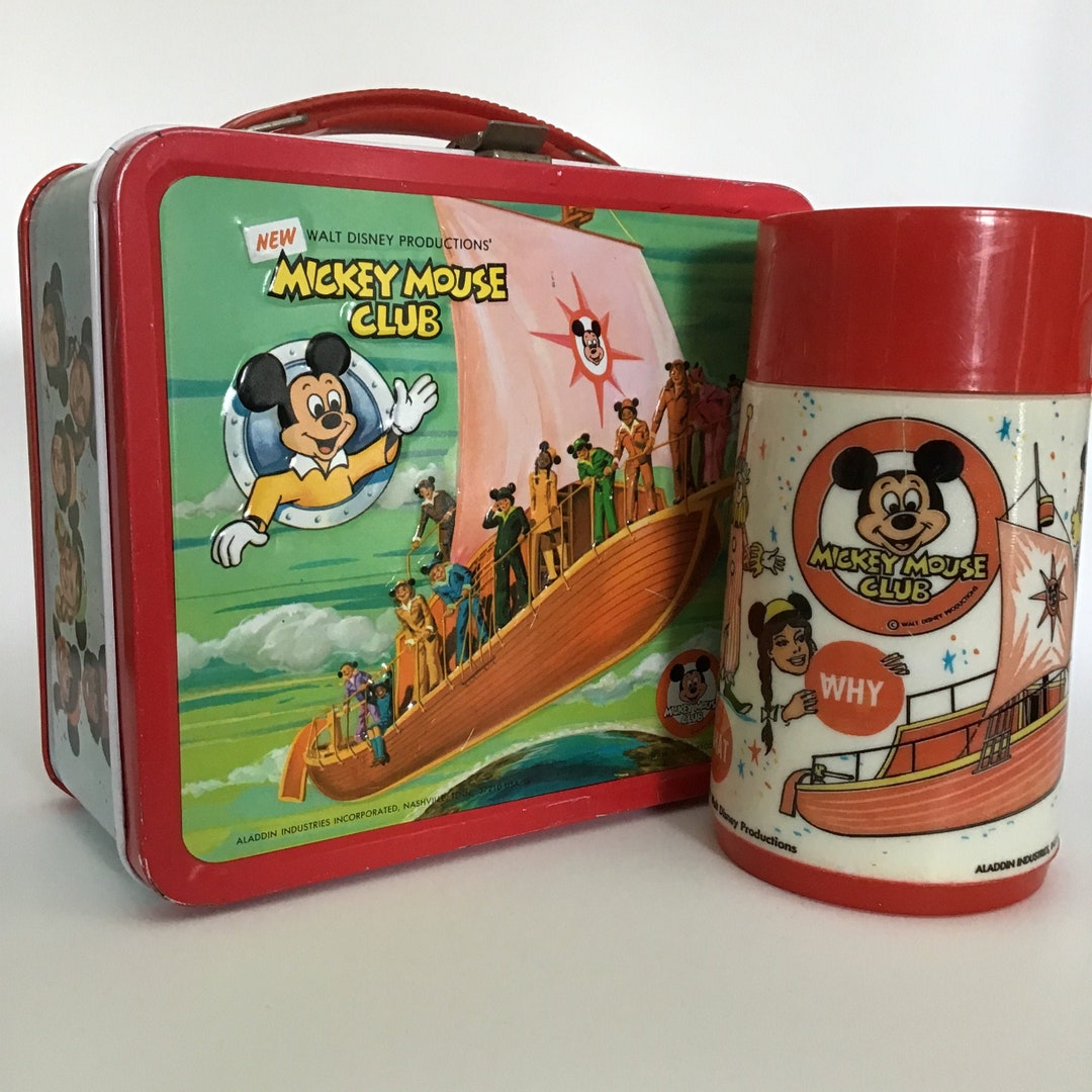 1970's Mickey Mouse Club Lunch Box With Thermos Metal Mouseketeers ...