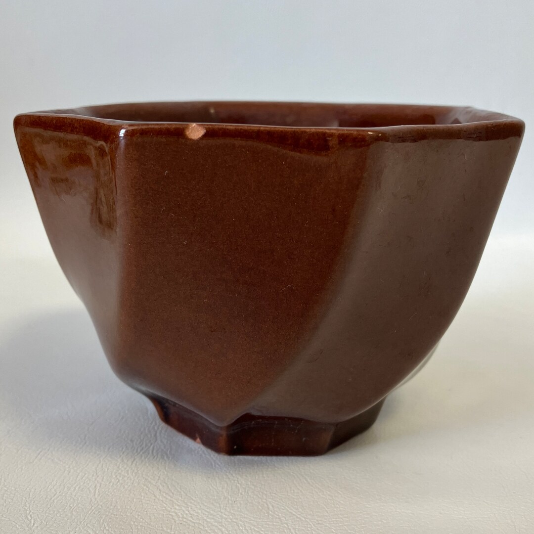 Vintage 1980's Frankoma 178 Swirl Planter in Rich Coffee Glaze Made in ...