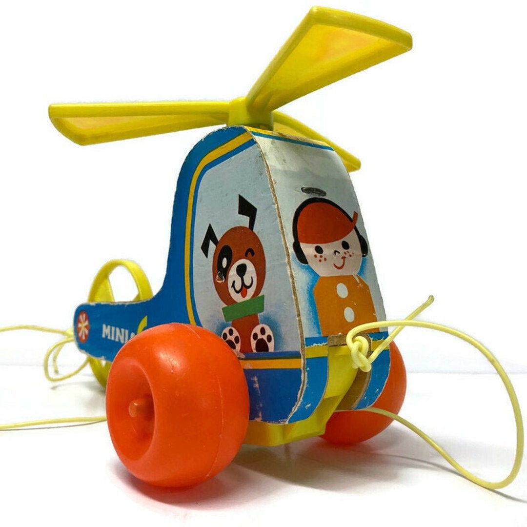 Fisher Price Mini Copter Pull Toy Helicopter With Noisemaker Rotor ...