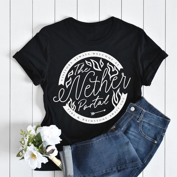 The Nether Portal Minecraft Graphic Cute Tshirt T-shirt 100% | Etsy