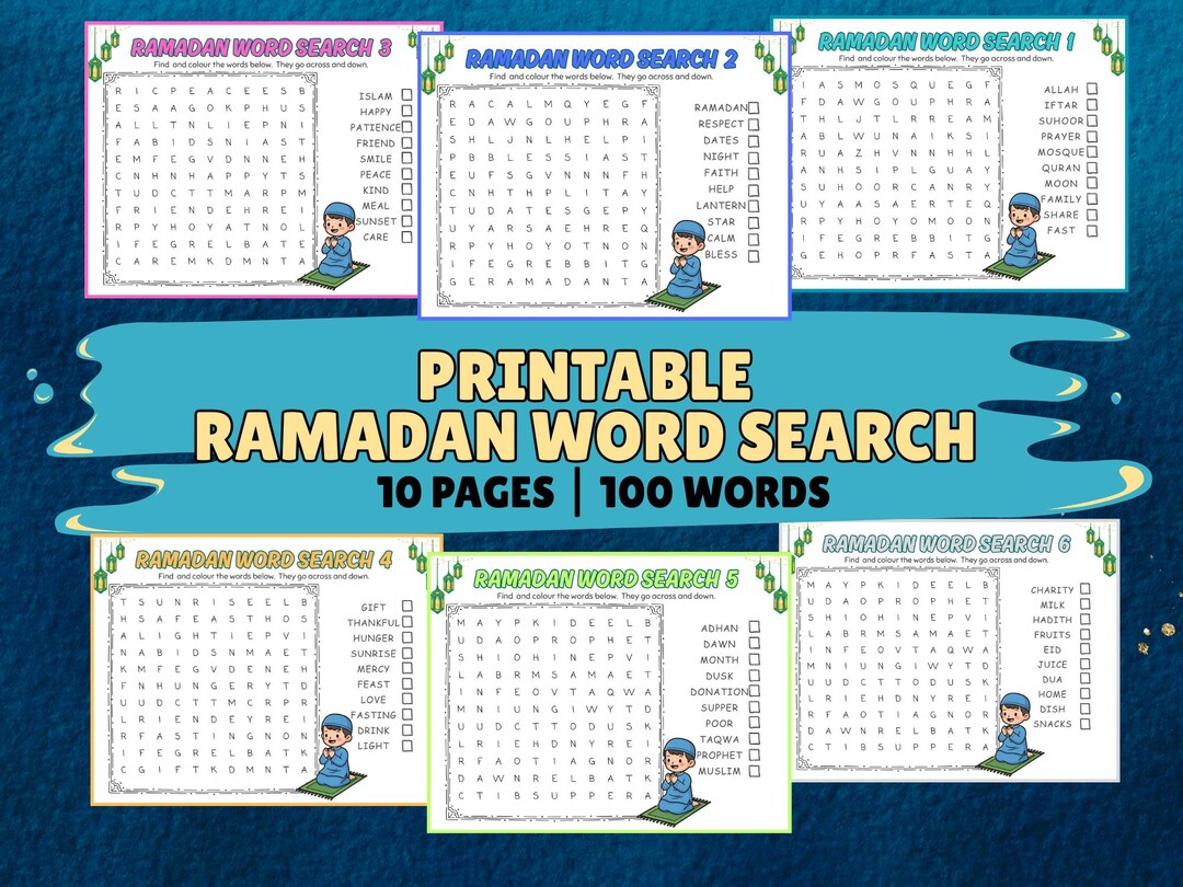 Printable Ramadan Word Search Islamic Kids Activity - Etsy