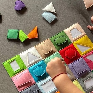 Felt Shapes Sorter Game Board, Colors Matching Game, Baby & Toddler ...
