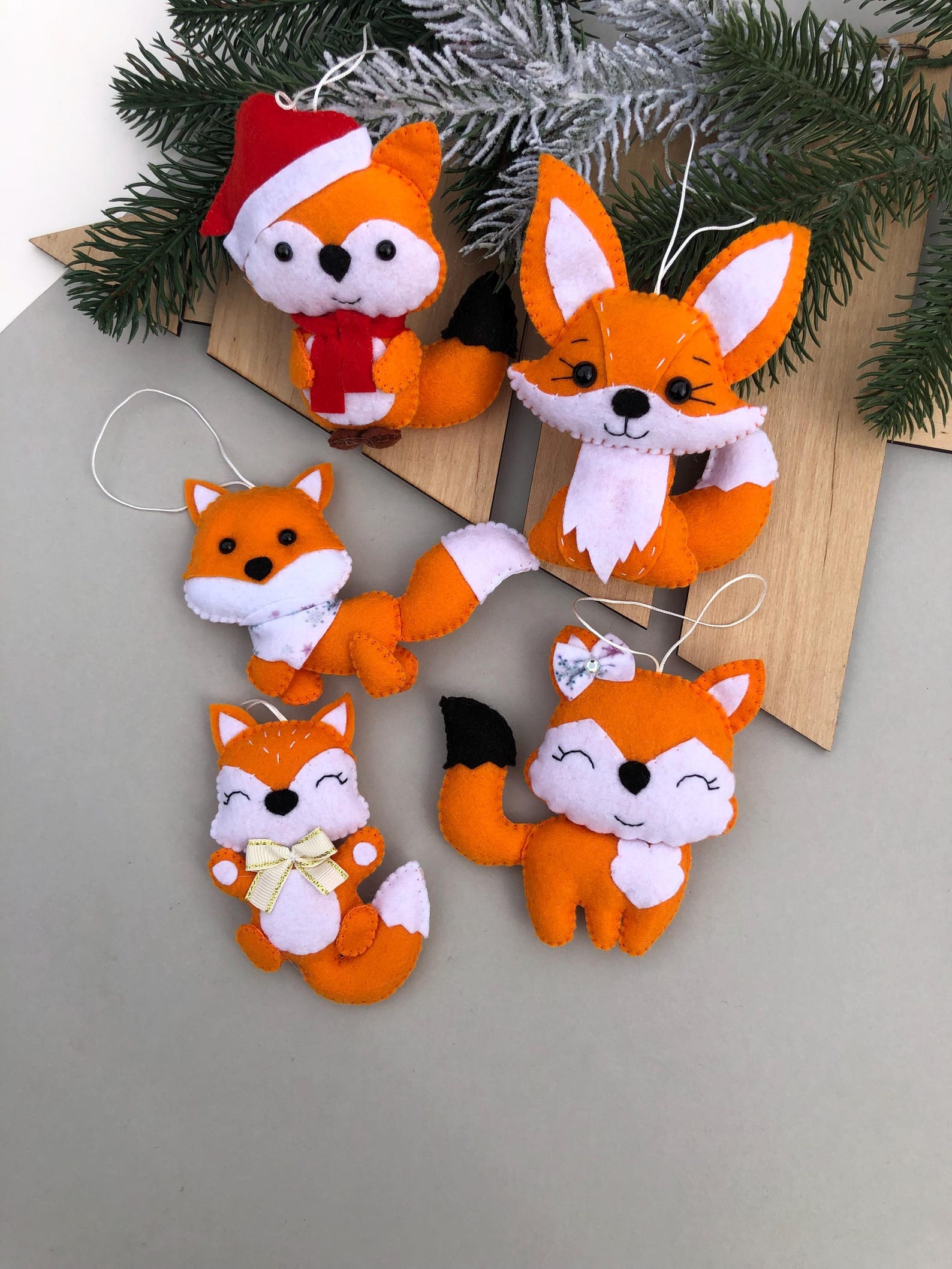 Felt Fox Toys, Christmas Felt Toys Ornament, Dollhouse Animal Fox ...