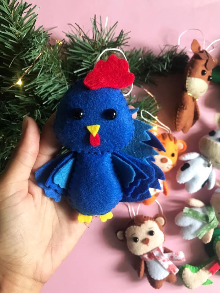 Handmade Chinese Zodiac Mini Felt Sign, Rat Ox Tiger Rabbit Dragon ...