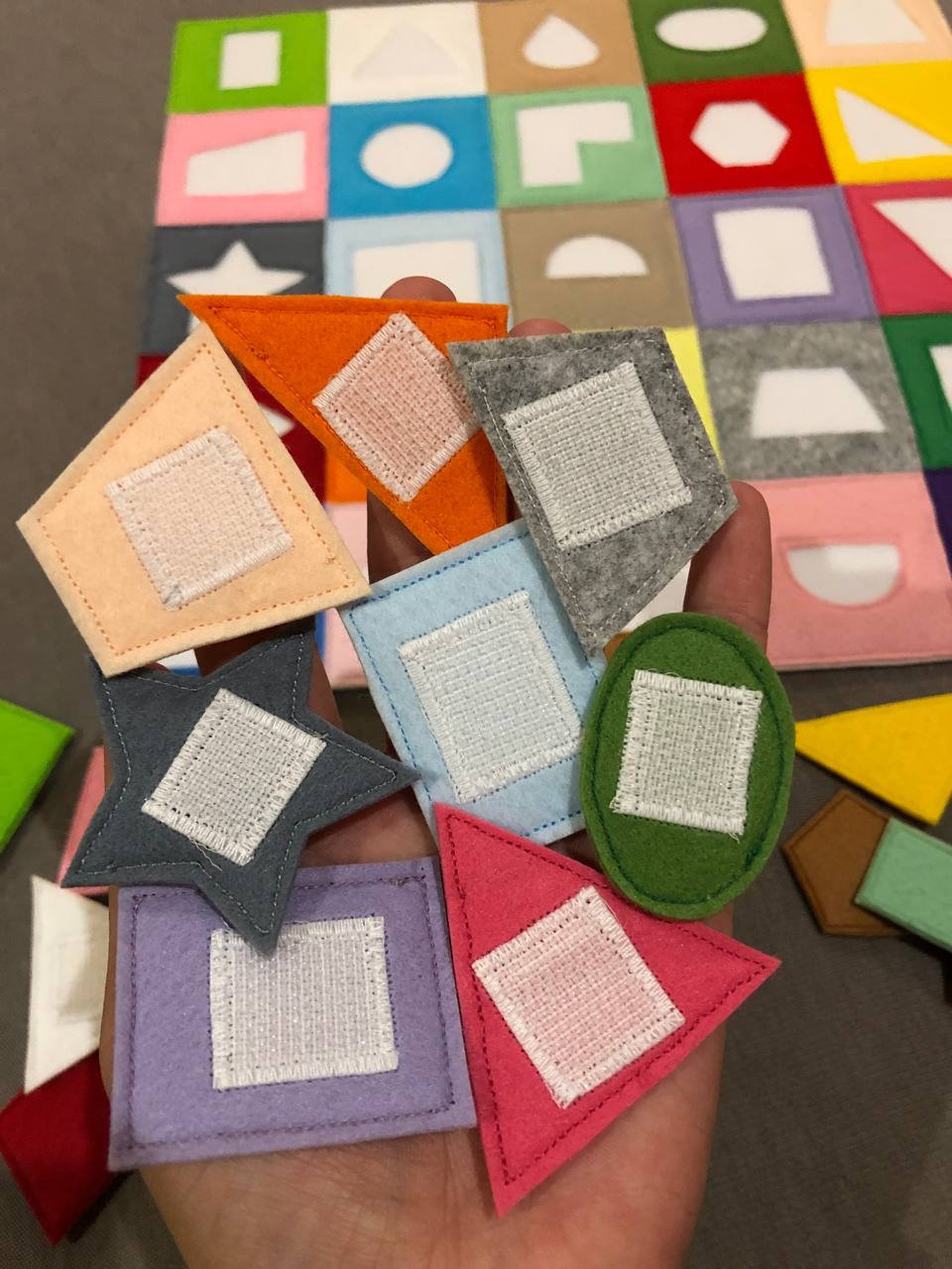 Felt Shapes Sorter Game Board, Colors Matching Game, Baby & Toddler ...