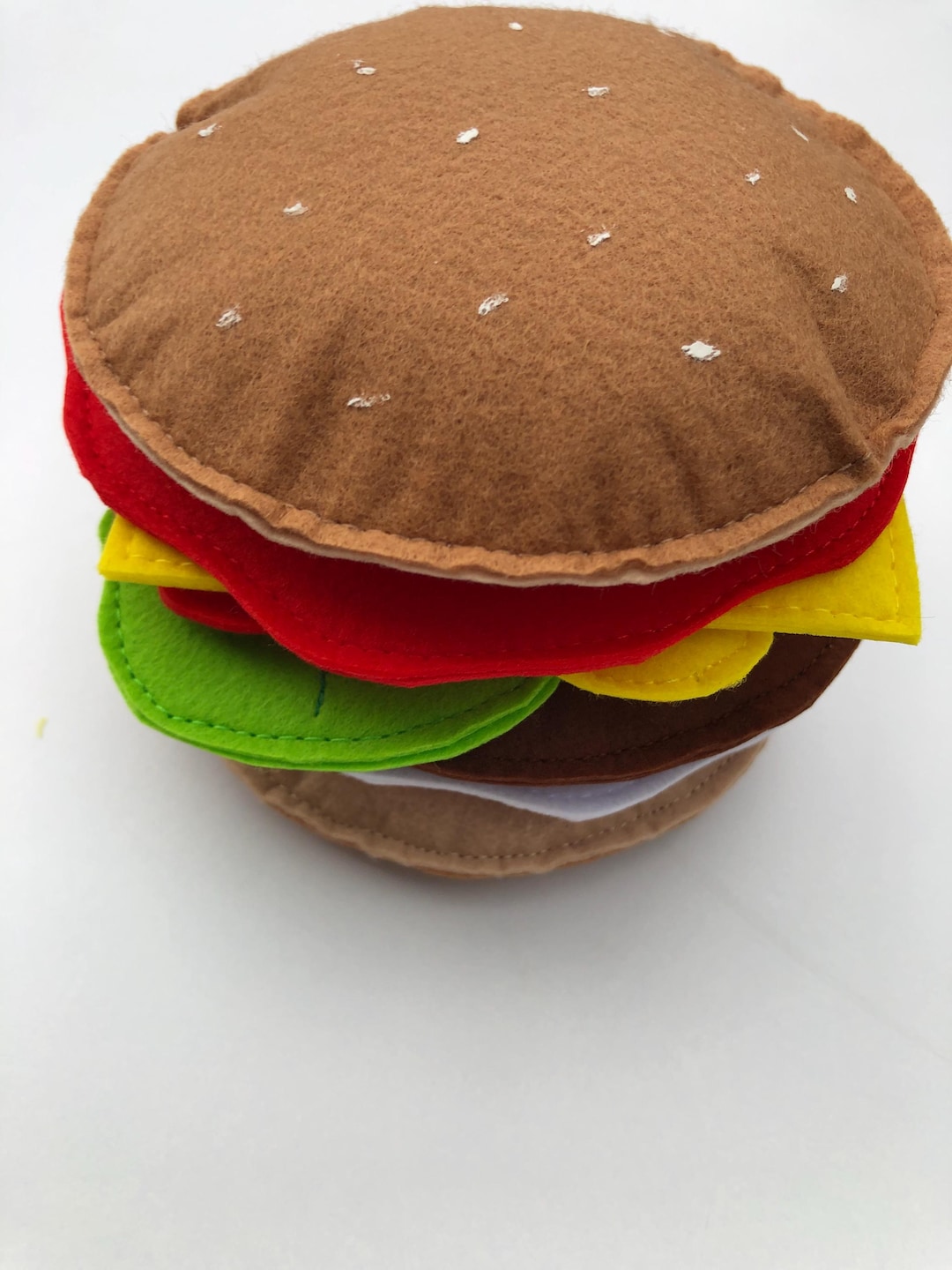 Hamburger Felt Play Food, Play Food Set, Felt Cheeseburger, Pretend ...