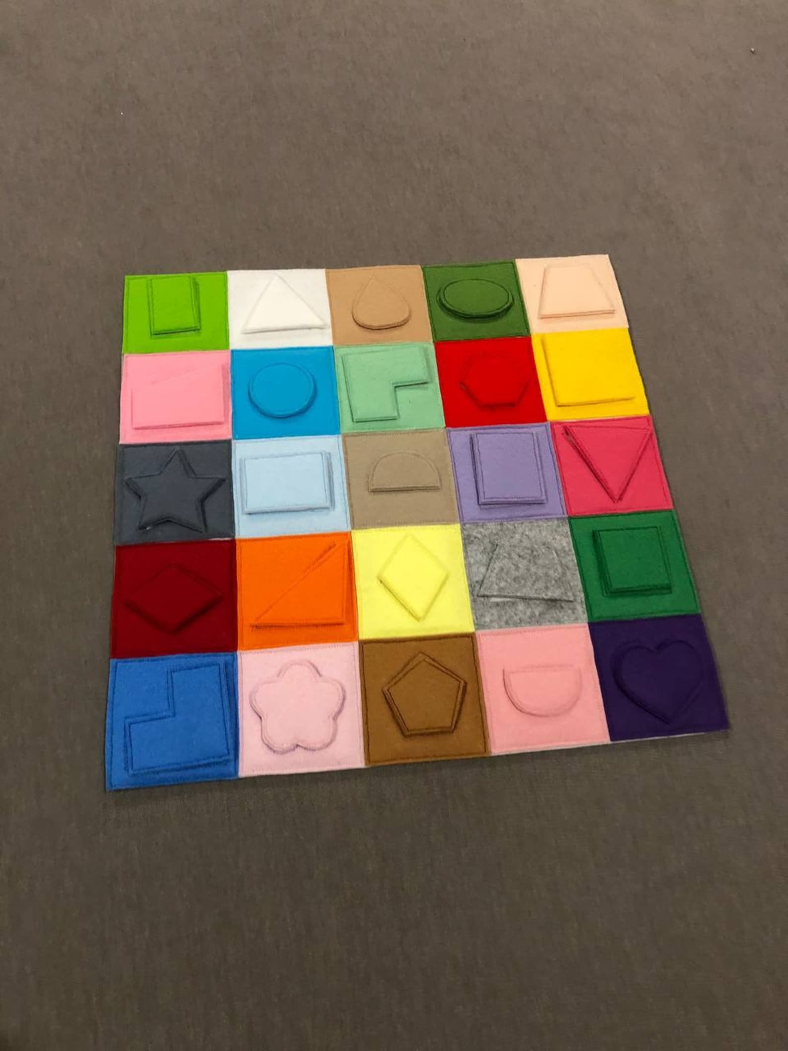 Felt Shapes Sorter Game Board, Colors Matching Game, Baby & Toddler ...
