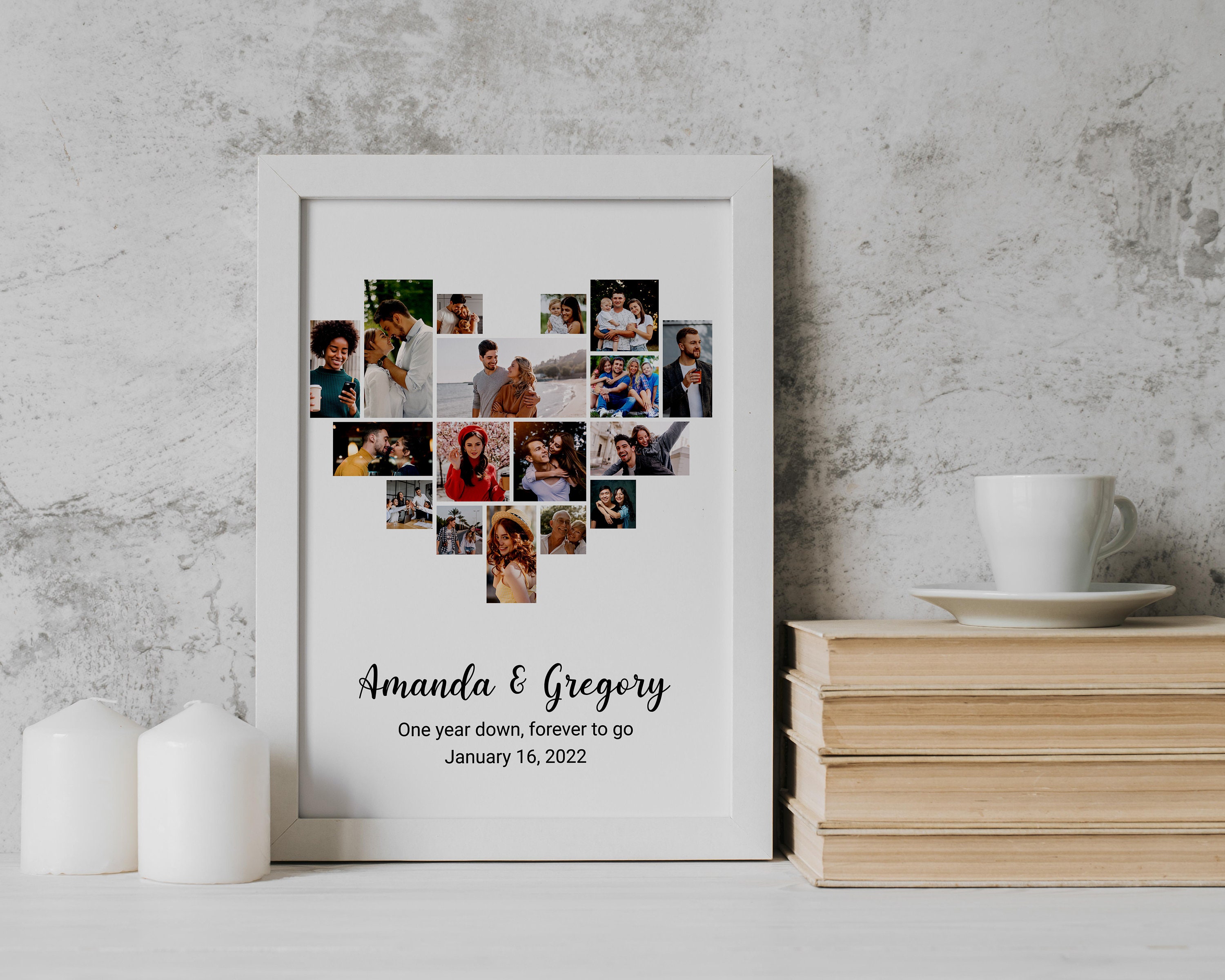 Heart Photo Collage, Valentine's Day Gift, Anniversary Gift, Birthday ...