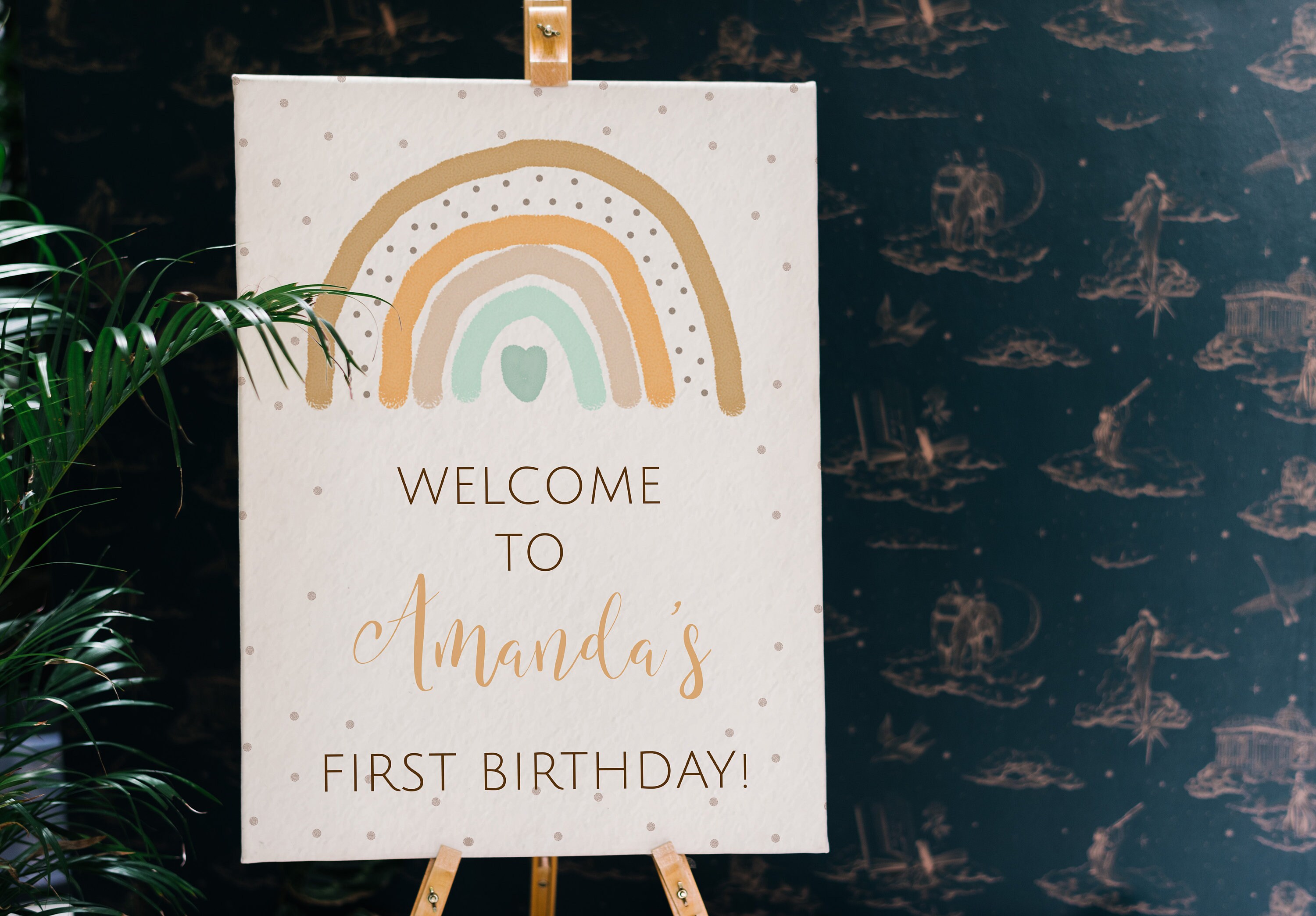 Boho Rainbow Welcome Sign Rainbow Yard Sign Rainbow Birthday | Etsy