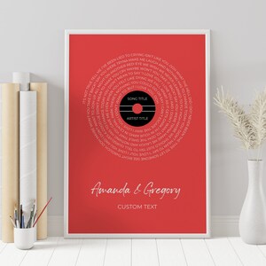 Personalized Vinyl Record Song With Song Lyrics, Valentines Day Gift ...