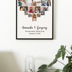 Heart Photo Collage, Valentine's Day Gift, Anniversary Gift, Birthday ...