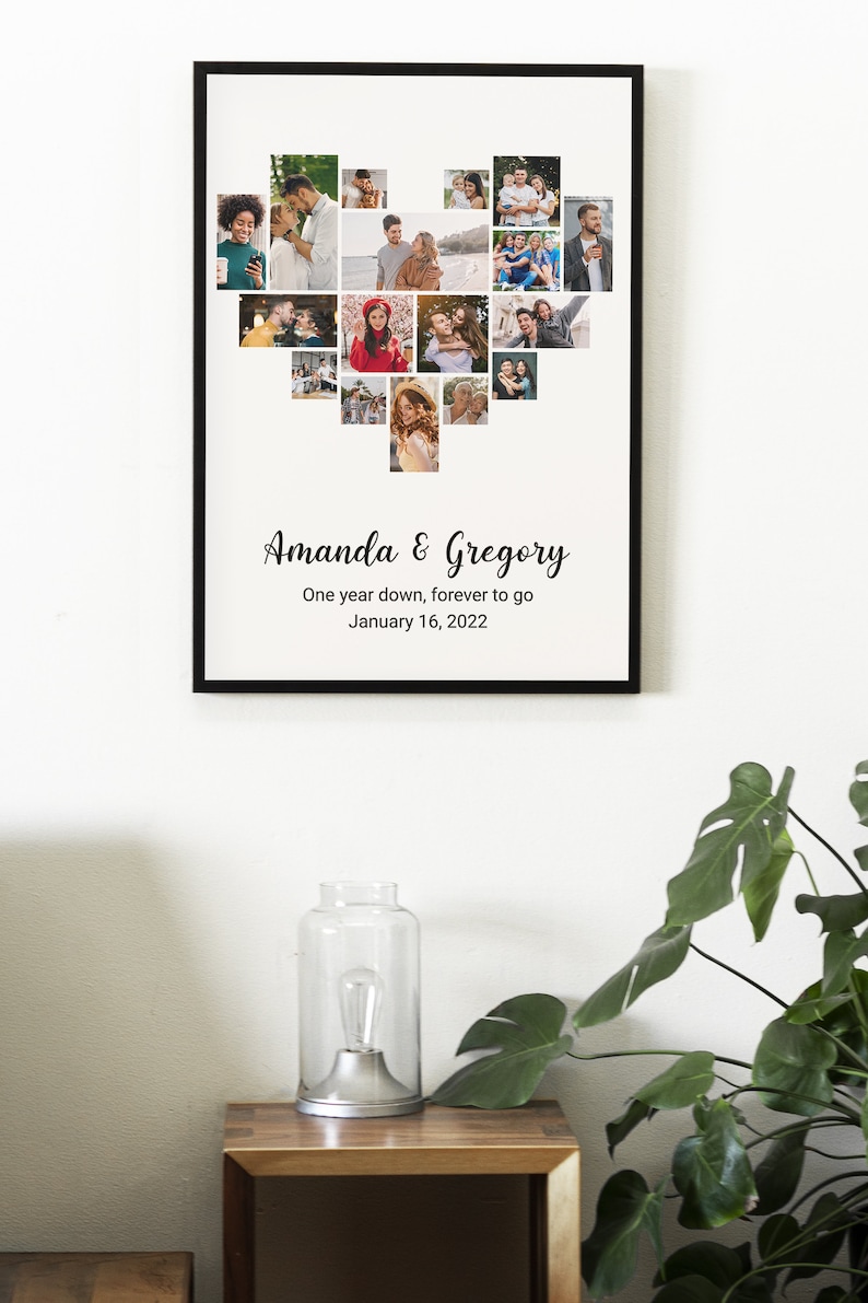 Heart Photo Collage, Valentine's Day Gift, Anniversary Gift, Birthday ...